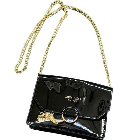 Jimmy Choo | Bags | Jimmy Choo Little Black Chain Shoulder Bag Purse ...